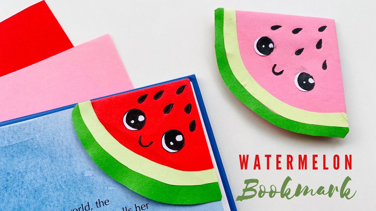 Easy Watermelon Bookmark | DIY Corner Bookmark Ideas | Fun Paper Craft ...