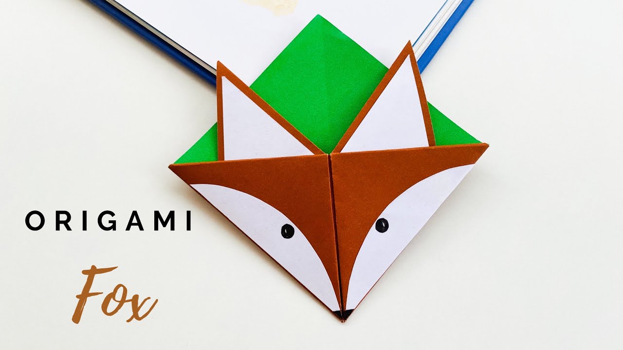 Origami Fox Corner Bookmark | Origami Bookmark Ideas | Fun Paper Craft ...